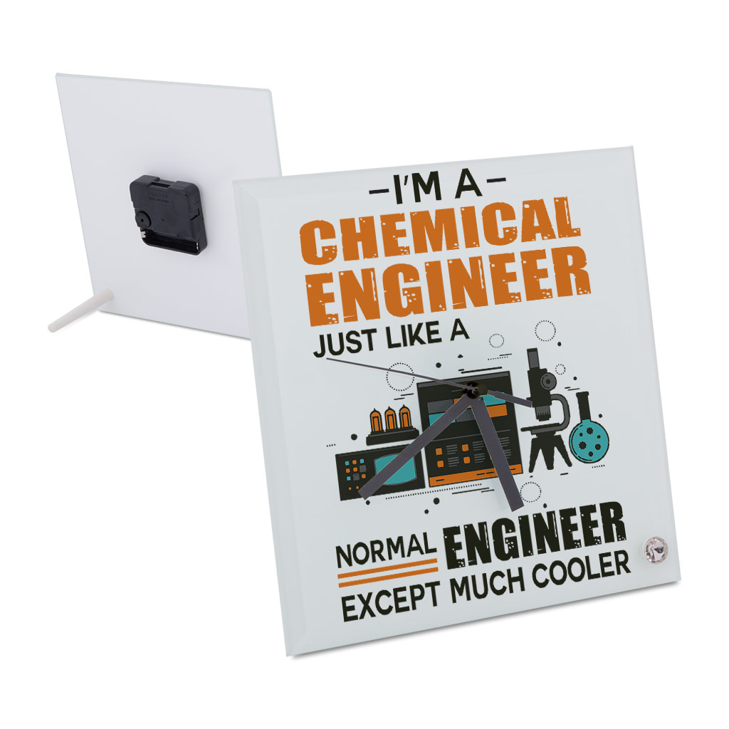I'm a Chemical Engineer: Square Glass Clock - Epic Distribution